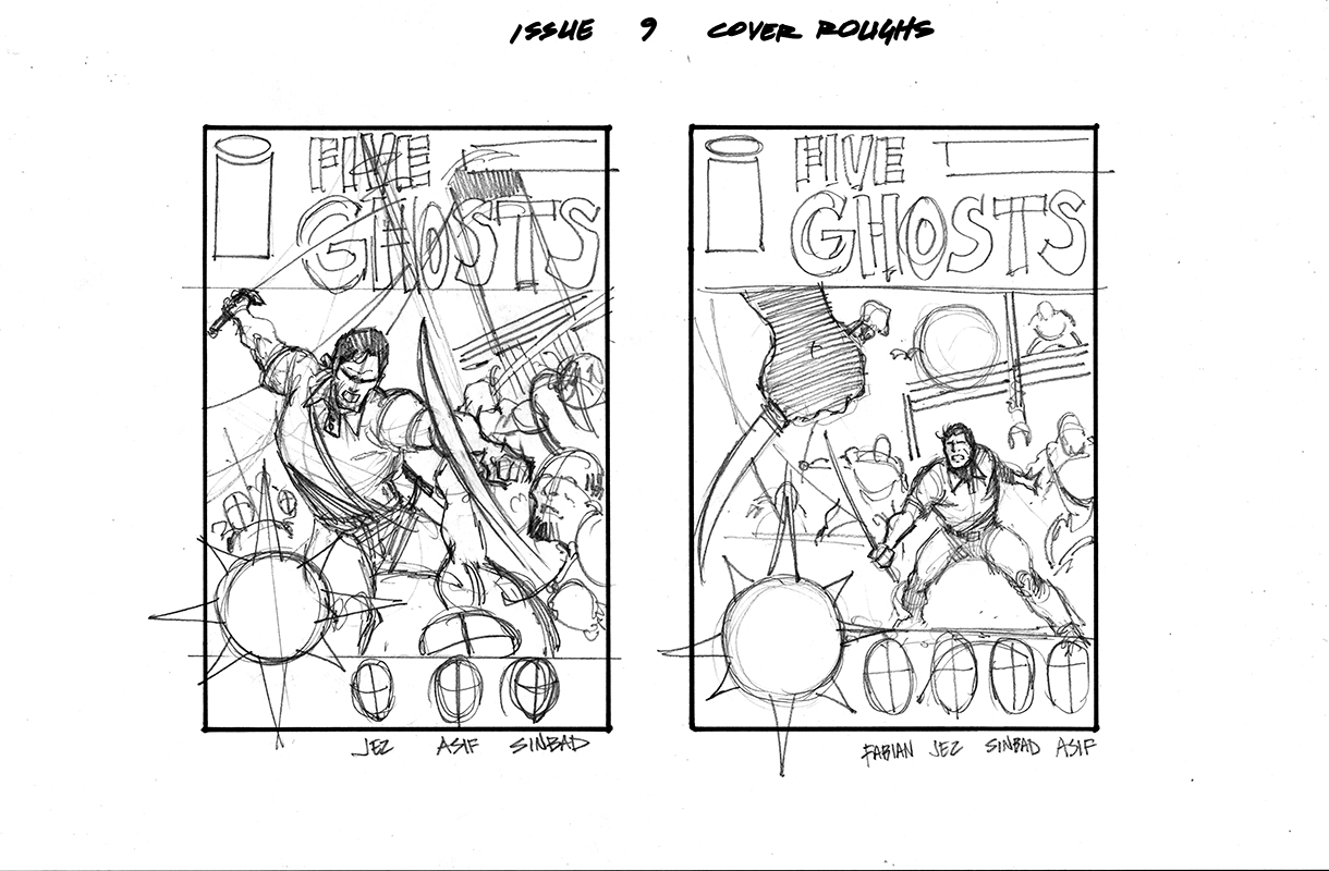 Five Ghosts 9 Cover roughs – Multiversity Comics