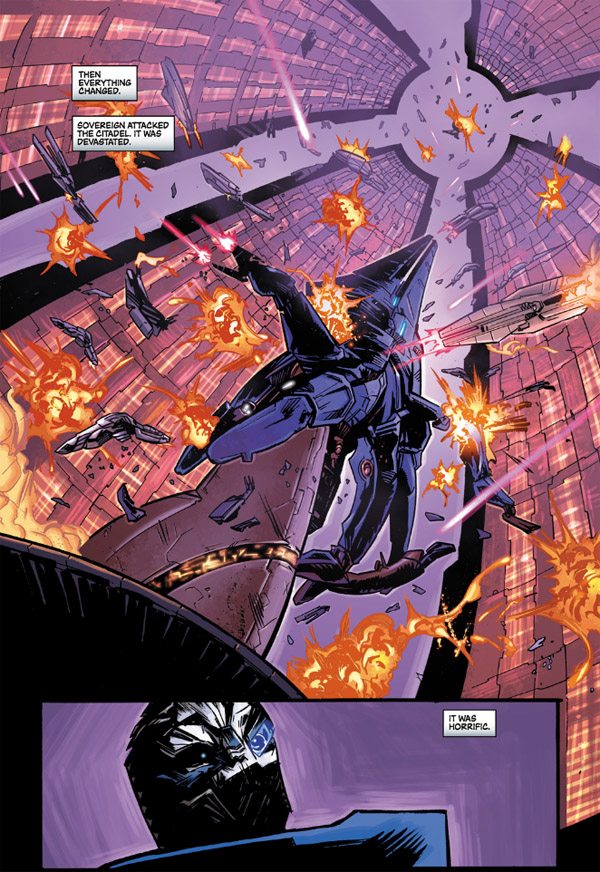 Mass Effect Homeworlds issue 3 Garrus Reaper attack – Multiversity Comics