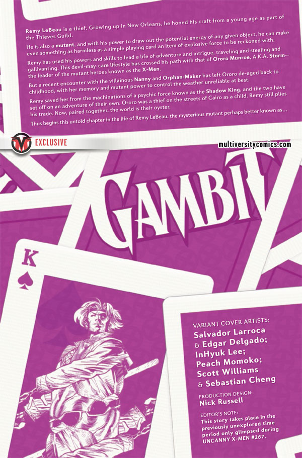 Gambit #1 2022 preview page 1 – Multiversity Comics
