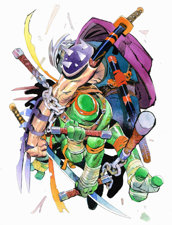 Michelangelo vs Shredder by Matias Bergara – Multiversity Comics